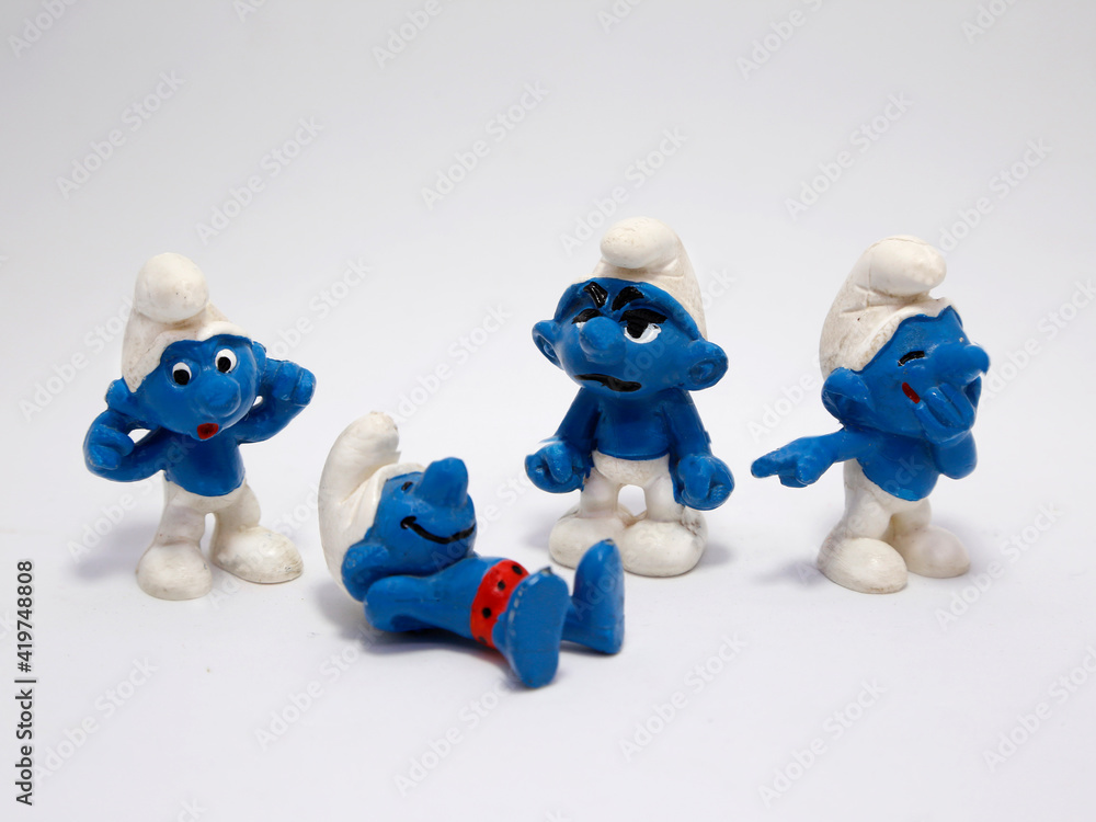 The smurfs. Grumpy Smurf. Joking Smurf. Clumsy Smurf. Lazy Smurf ...