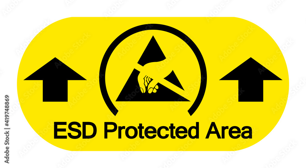 ESD Protective Area Symbol Sign, Vector Illustration, Isolated On White Background Label .EPS10 ...