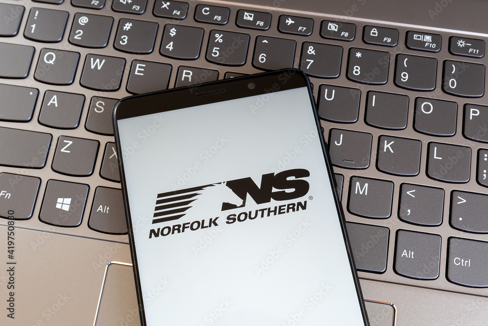 Toronto, On, Canada - March 11, 2021: Norfolk Southern logo on ...