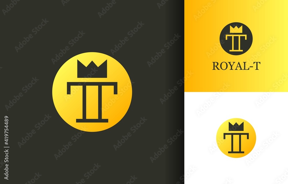 Initial T with crown abstract logo company, logo vector template design ...