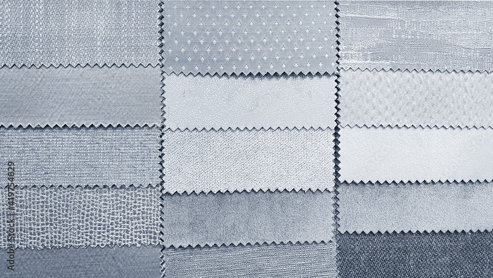 close up catalog of interior luxury fabric sample chart showing multi ...