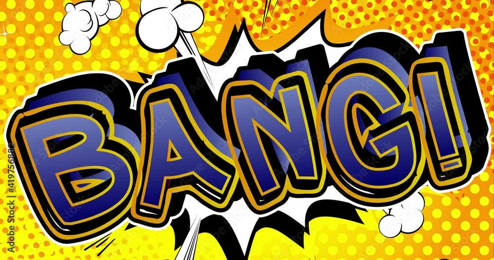Bang! comic book word. Retro Cartoon Popup Style Expressions. Colored ...