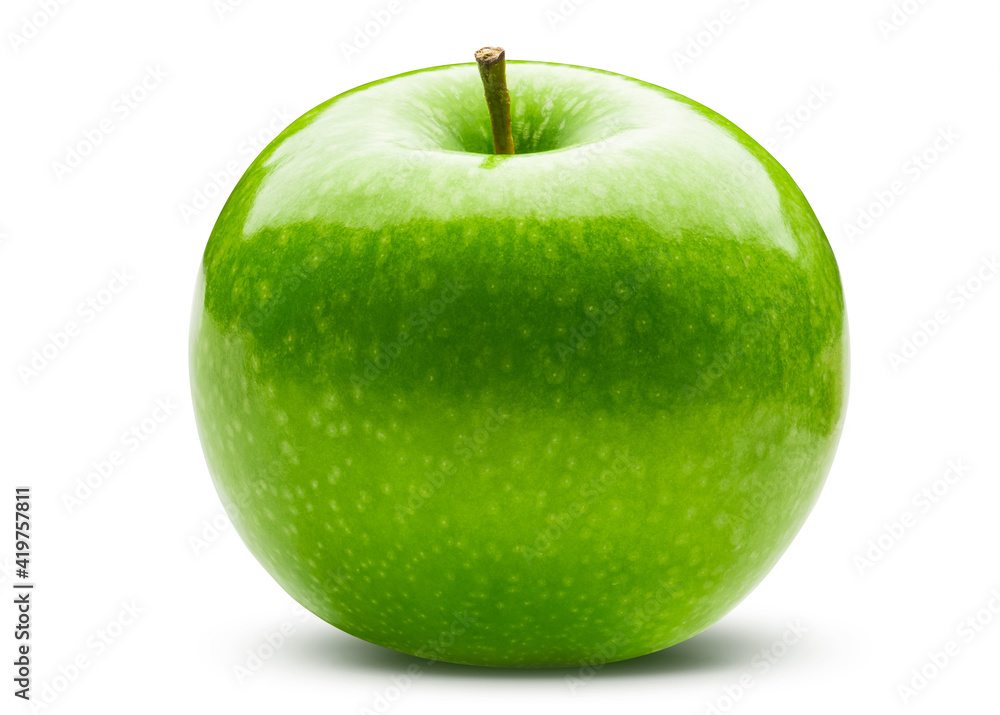 Green apple on white isolated background. Organic Fresh Granny smith ...