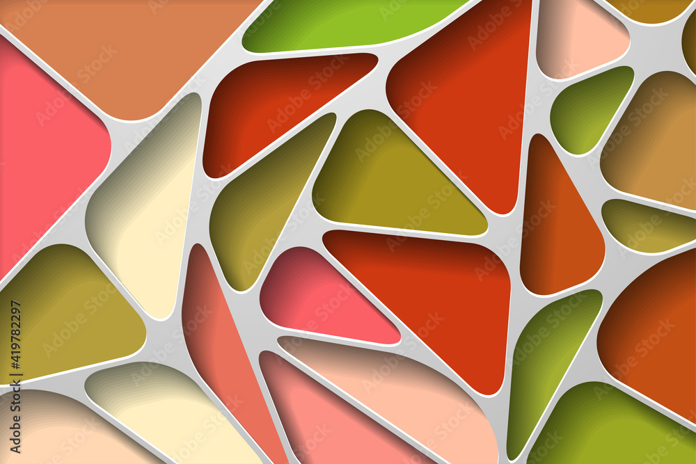 Paper art 3D abstract background with origami shapes Stock Vector ...