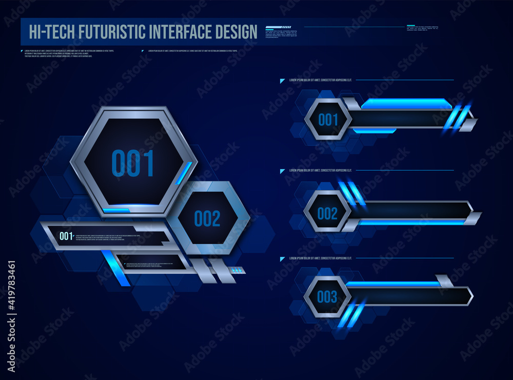 futuristic technology frames interface hud element design for ui games ...