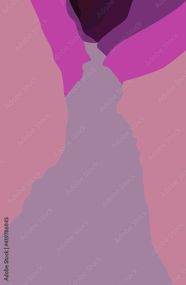 Vector Illustration Of A Cave Stylish Flat Illustration Pink Cave With A Squeak Food Dunes