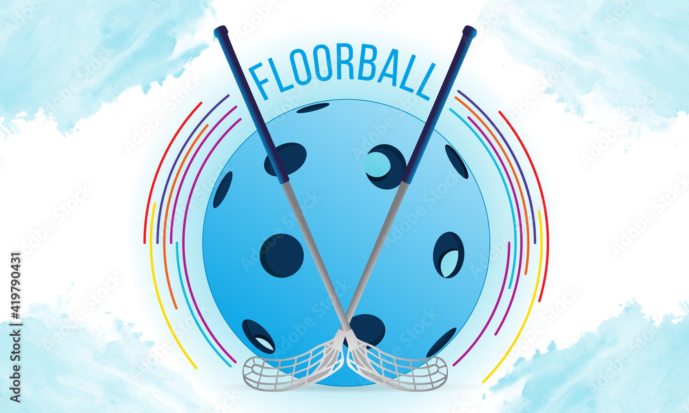 Logo, an emblem for the sports game floorball. Vector illustration ...