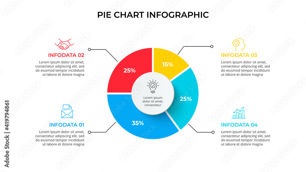 Business data visualization. Pie chart. Vector business template for ...