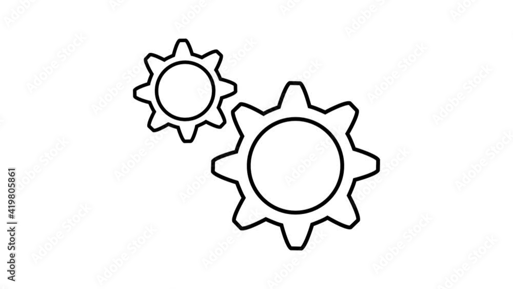 Vidéo Stock Gear wheel animation. Cogwheel symbol in black. Progress ...