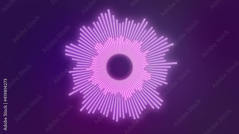 circle audio waveform equalizer on dark background loop animation ...