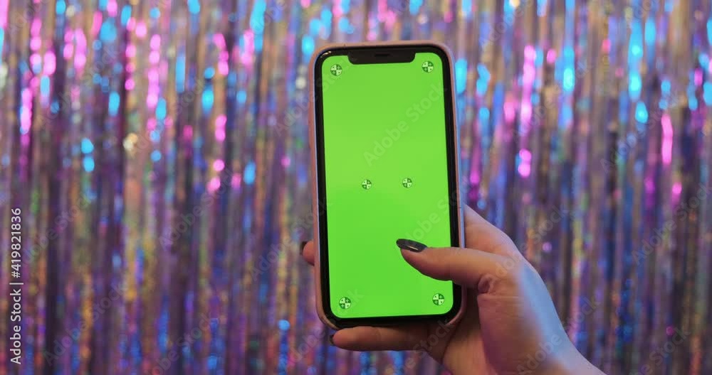 Front view phone mockup green screen chroma key display with tracking ...