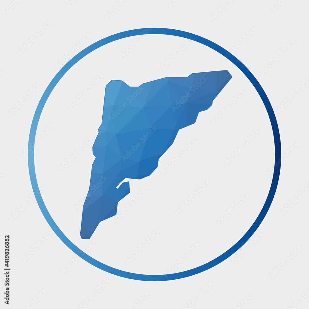 Salt Cay, Turks Islands icon. Polygonal map of the island in gradient ...