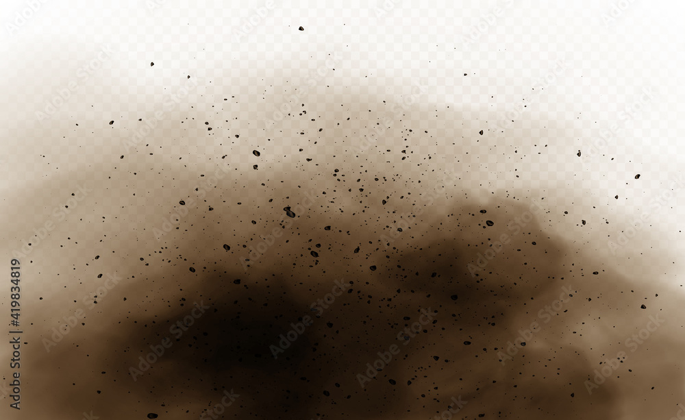 Dust cloud with small particles isolated on transparent background ...