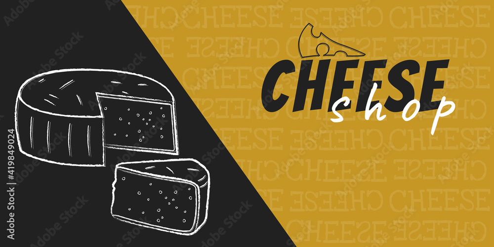 Modern logo design Cheese shop. Template for banner, advertisement ...