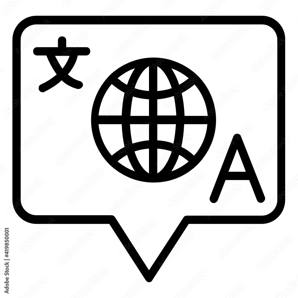Multilingual support Concept Vector line Icon Design, Language ...
