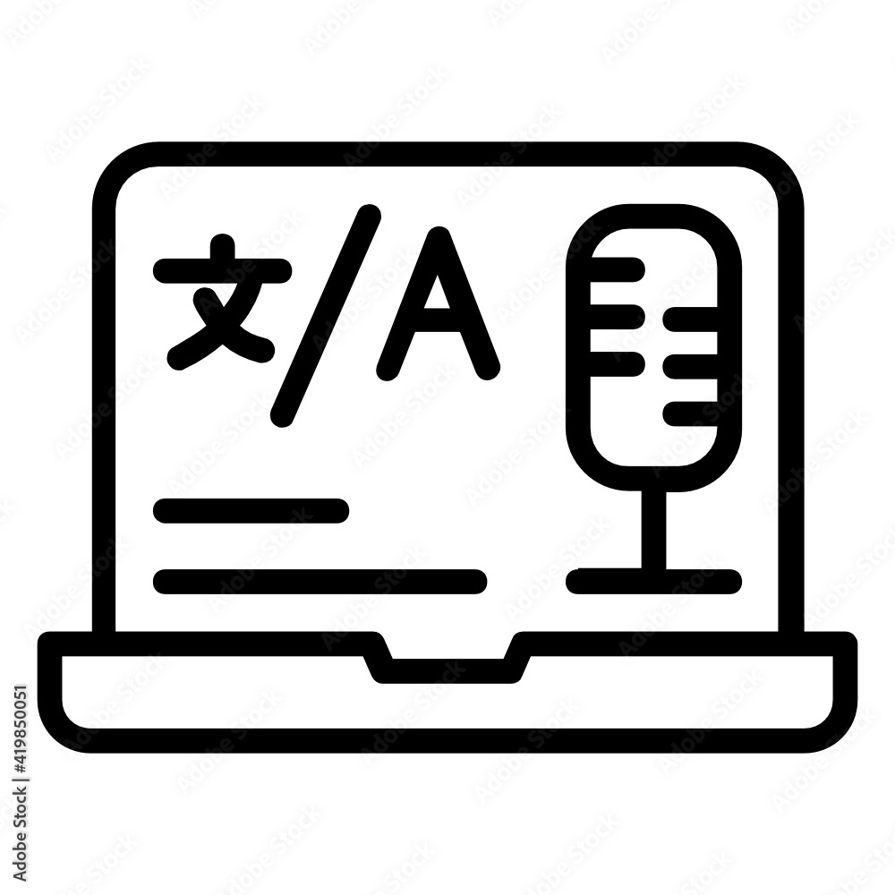 Direct Speech Translator Concept, Voice Conversion Vector line Icon ...