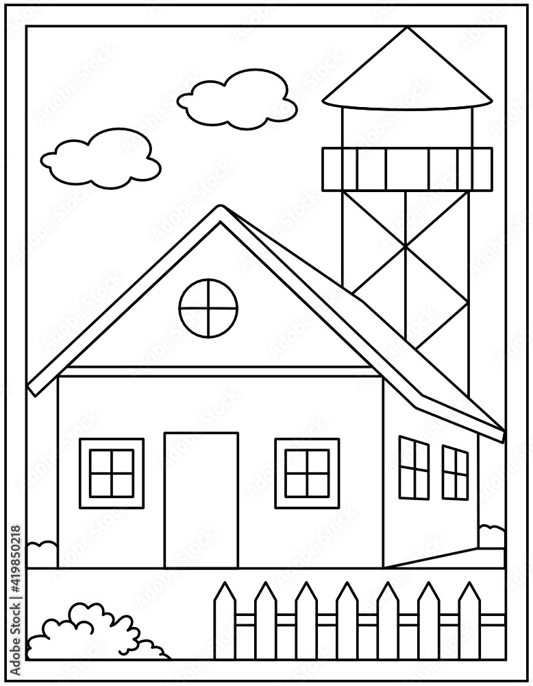 Farm House Coloring