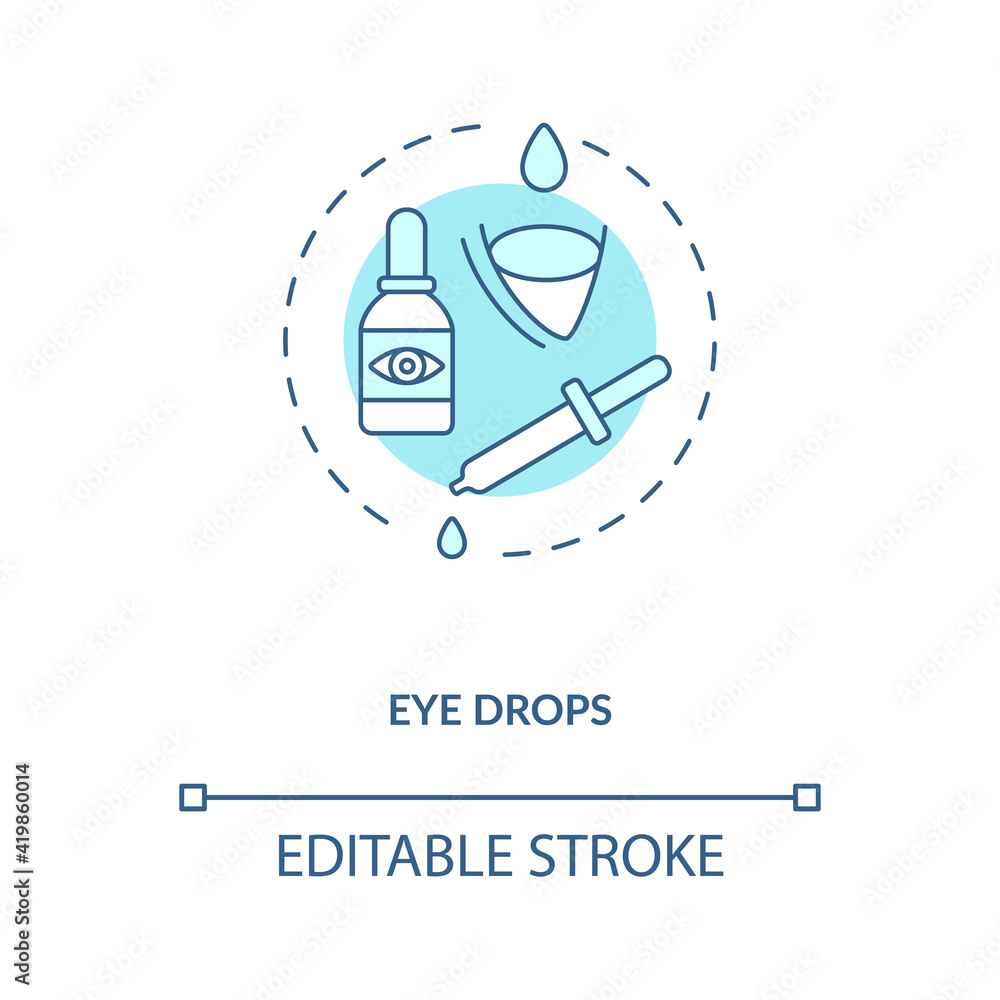 Eye drops concept icon. Eye diseases treatment methods. Drops used as ...