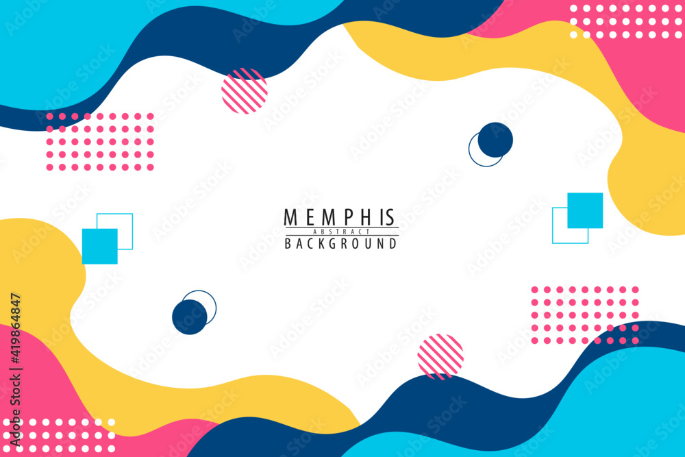 Memphis Abstract Background Colorful Style Stock Vector | Adobe Stock