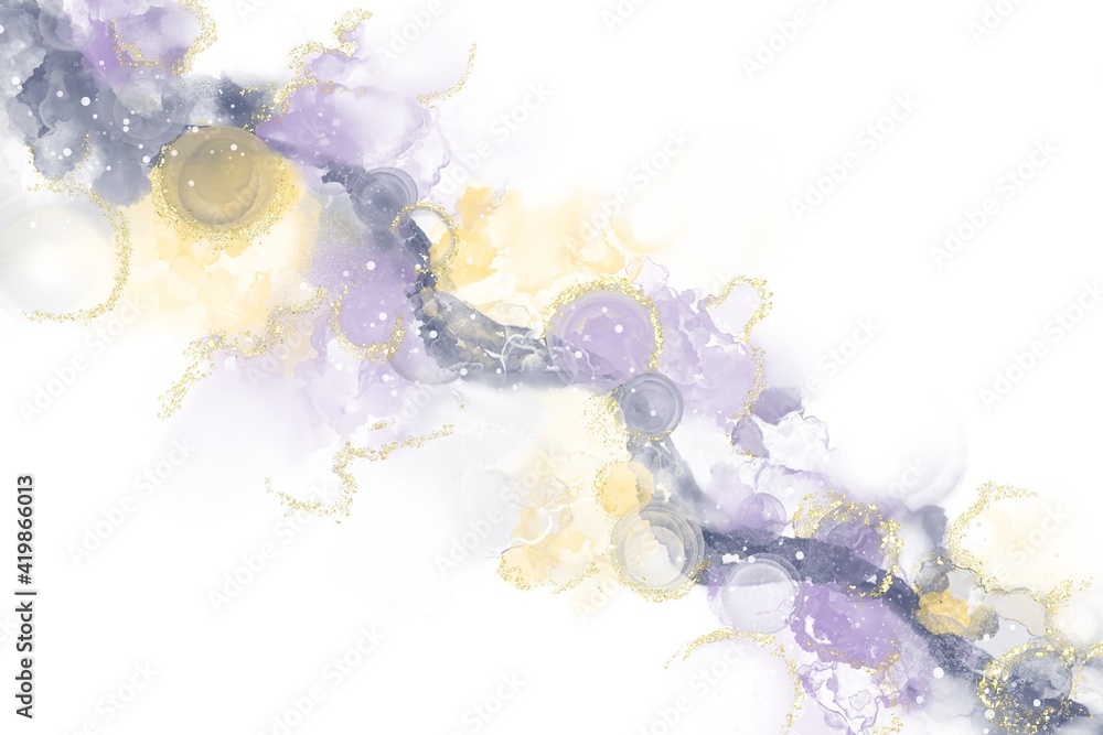 Beautiful trendy inkscape background. Pastel colors and gold details ...