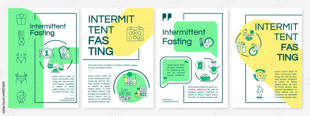 Intermittent fasting diet brochure template. Healthy eating. Flyer ...