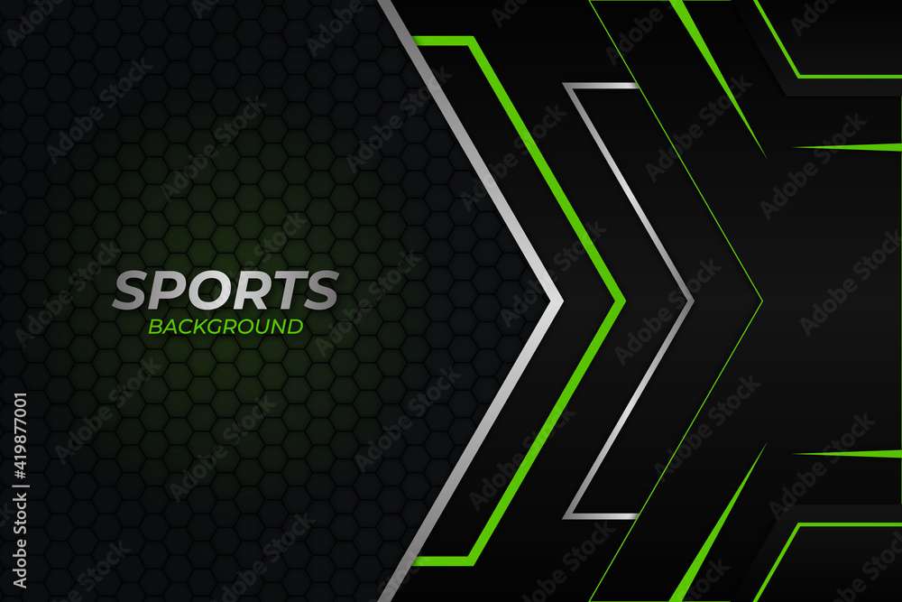 Sports Background Dark and Green Style Stock Vector | Adobe Stock