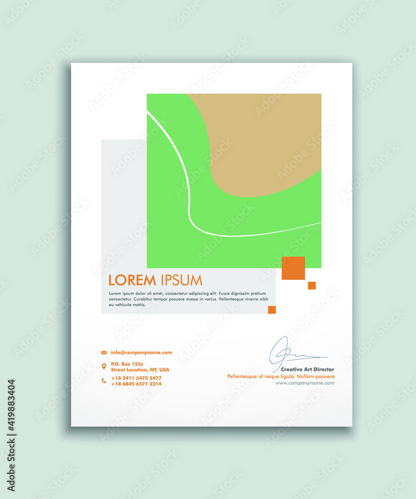 Vector document template. Stylish document presentation sheet. Blank ...