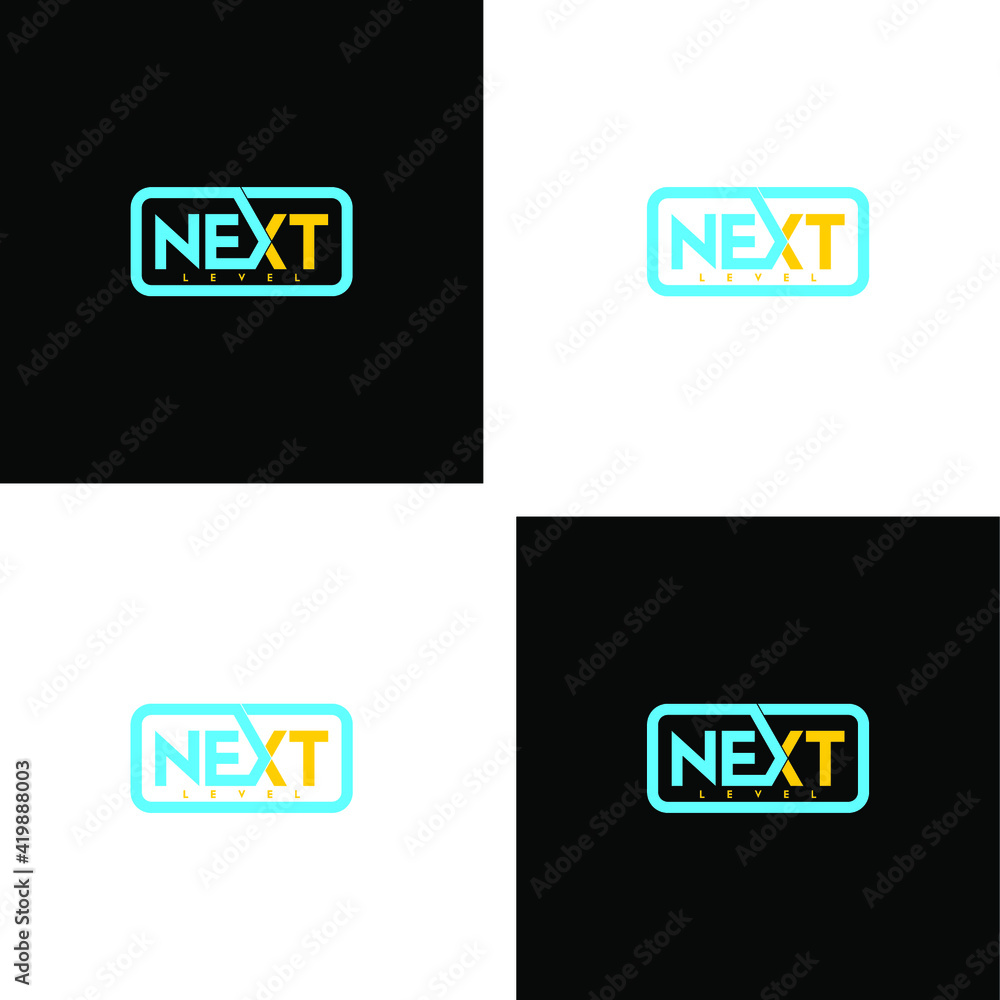 next level letter original monogram logo design set Stock Vector ...