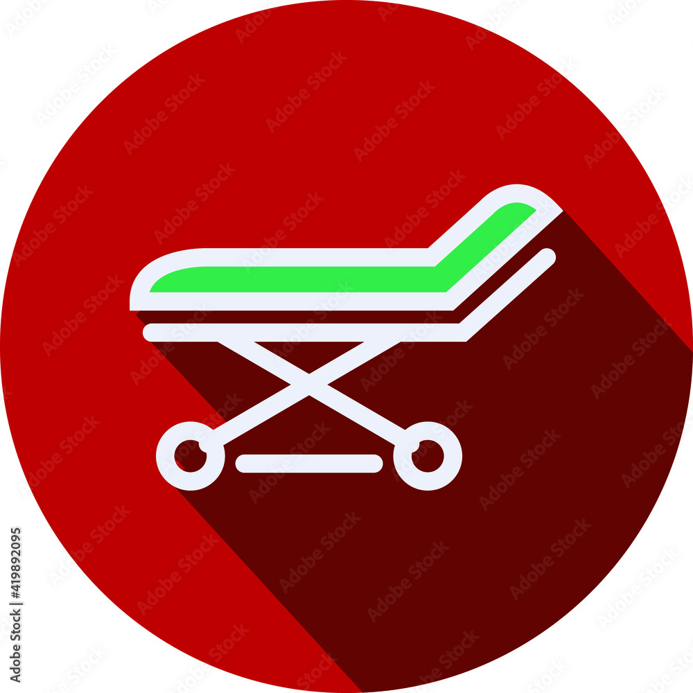 medical stretcher vector icon for logo and hospital signage Stock ...