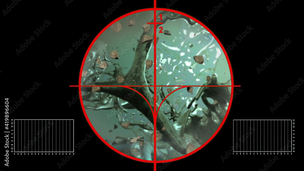 3D illustration - cancer cell with high details under microscope Stock ...