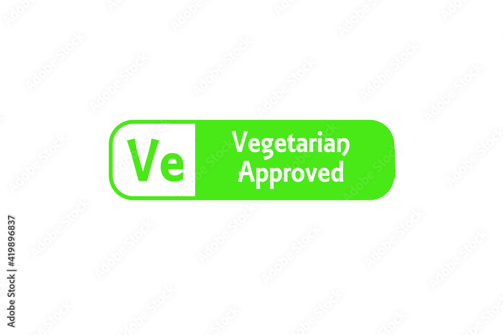 Alternative Diet Stamp Reading Vegetarian Approved with a Ve symbol ...