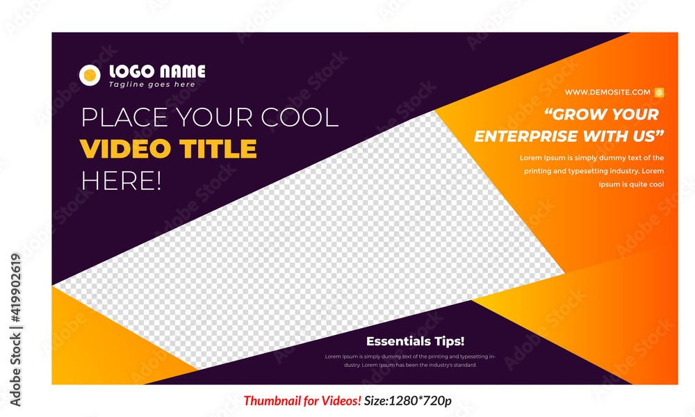 Editable Gradient video Thumbnail Design for any videos Editable video ...