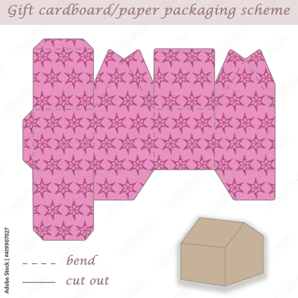 Printable packaging and wrapping scheme box for gifts, presents and ...