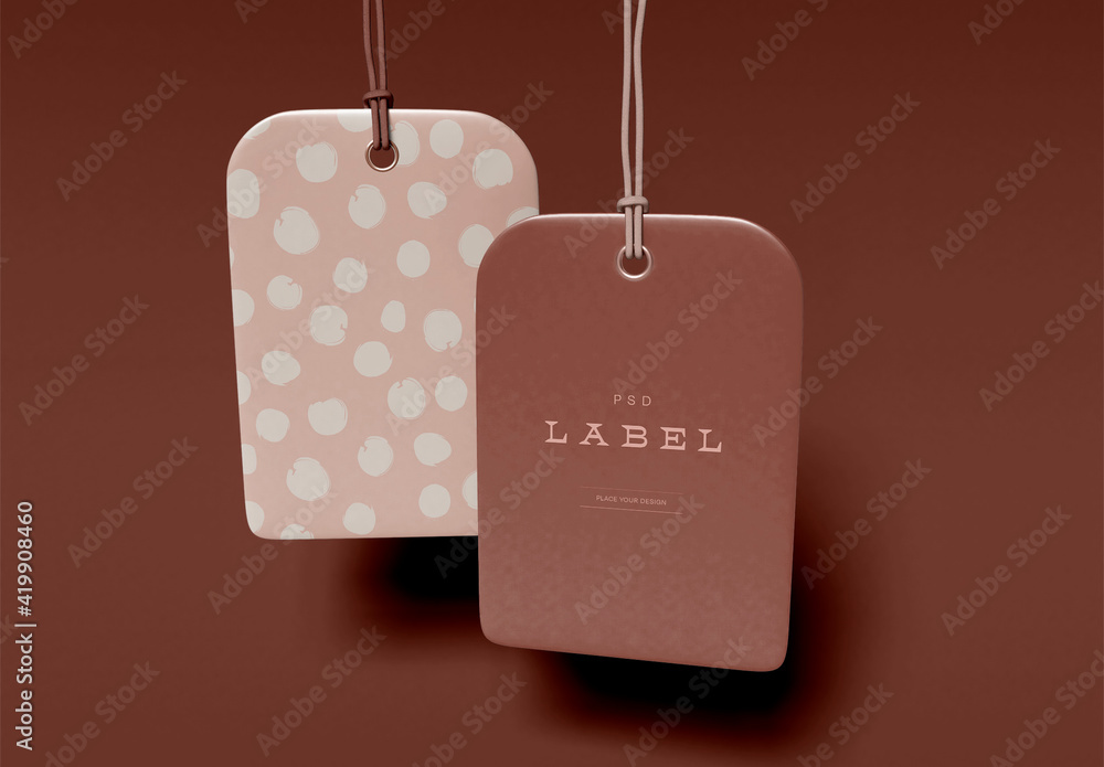Two Hanging Label Mockup Stock Template | Adobe Stock