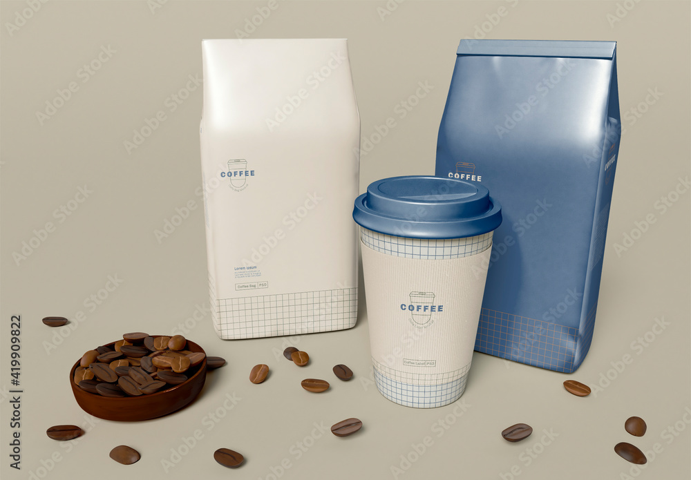 Coffee Packaging Design Mockup Stock Template | Adobe Stock