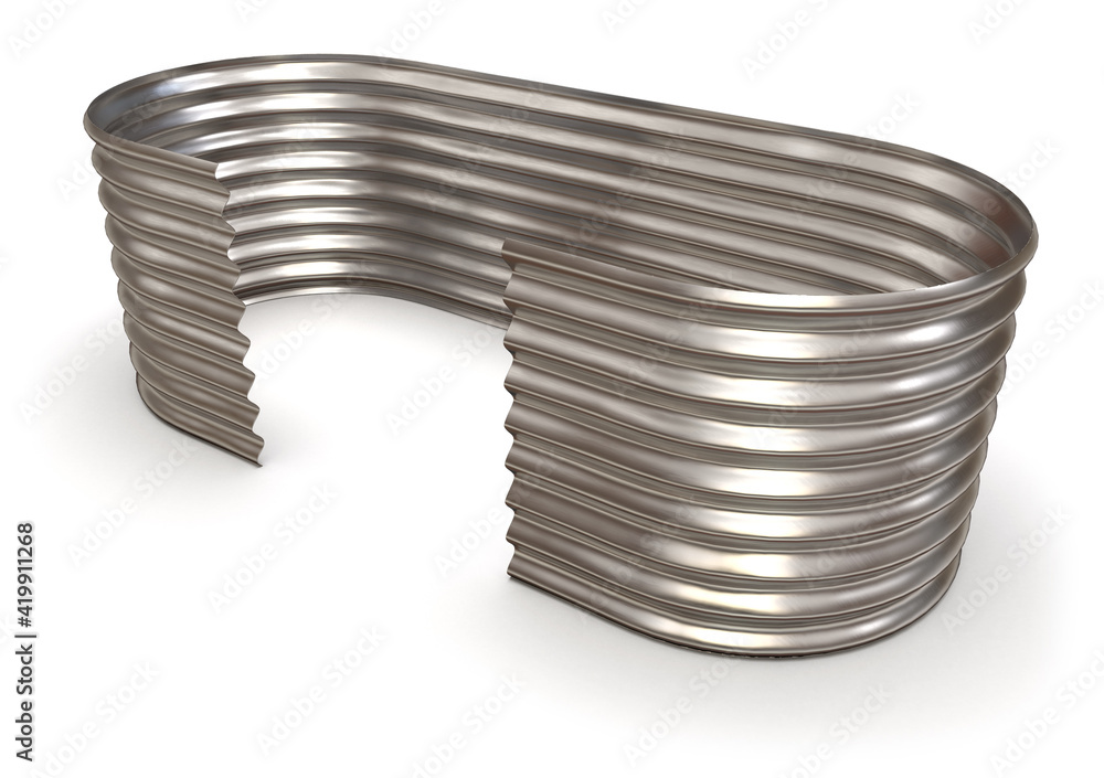 Curved profile sheet of metal Stock Illustration | Adobe Stock