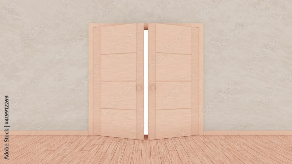 Realistic 3D animation of the doors opening rendered in UHD with alpha ...