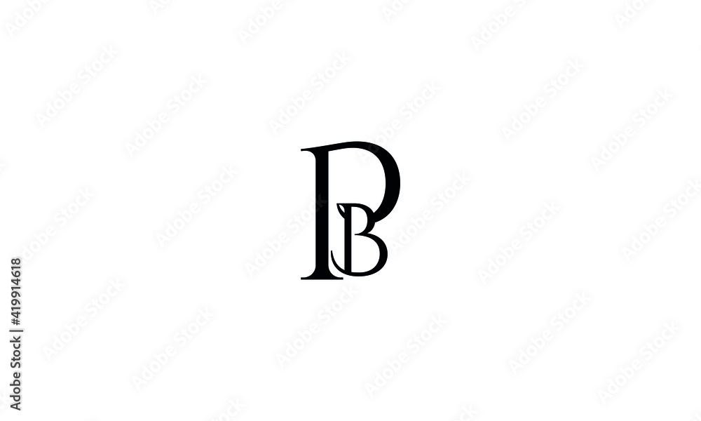 Minimal Abstract elegant line art letter PB logo.This logo icon ...