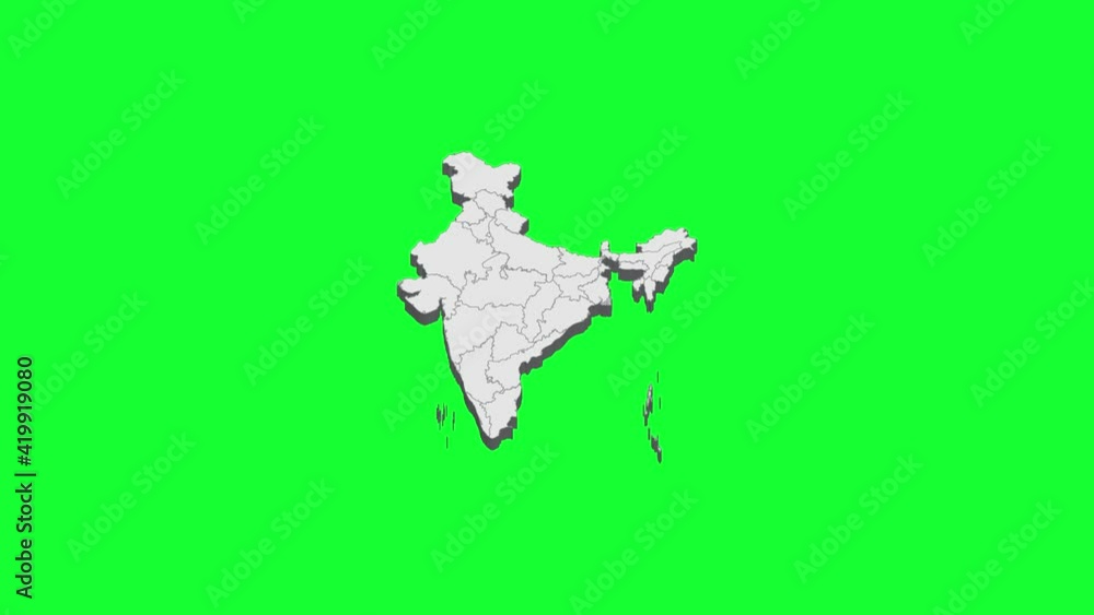 3D map illustration of India Stock Video | Adobe Stock