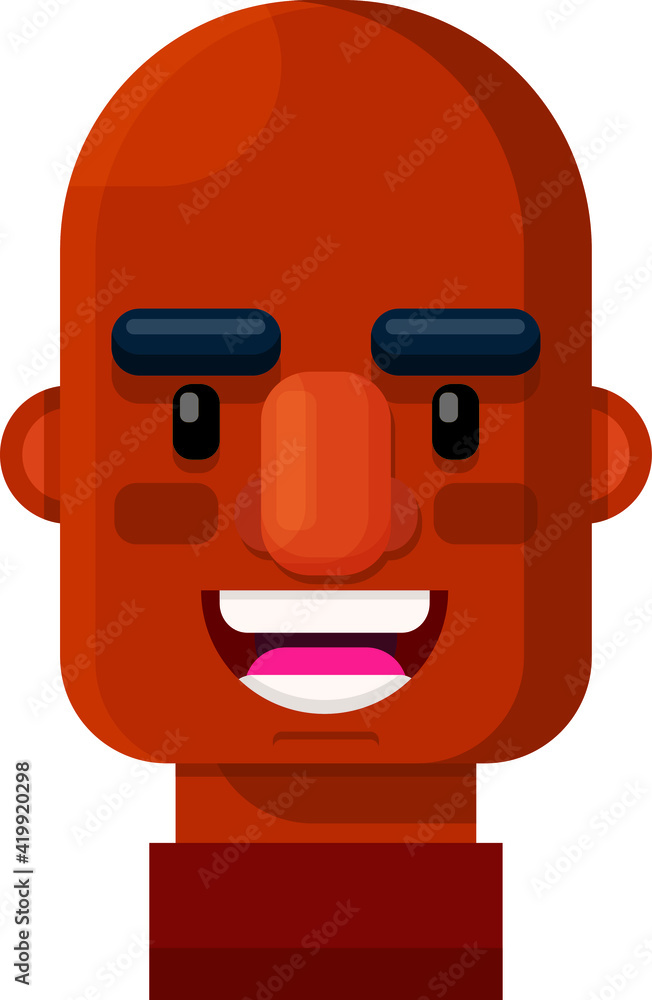 Smiling Bald Man Flat Vector Illustration Icon Avatar Stock Vector ...
