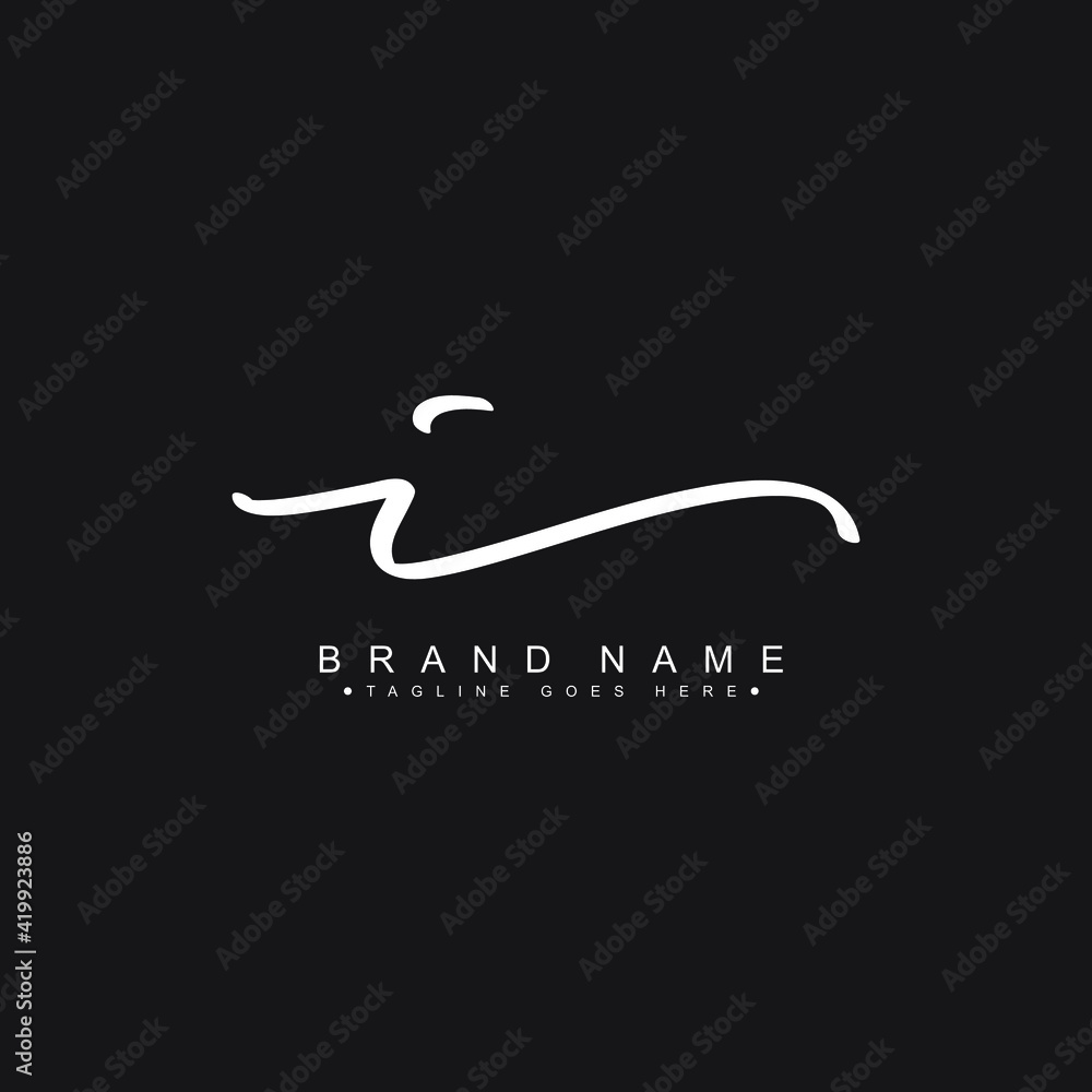 Handwritten Signature Logo for Initial Letter I Stock Vector | Adobe Stock