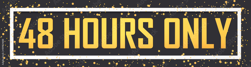 48 hours only, sale web banner design template, discount horizontal ...
