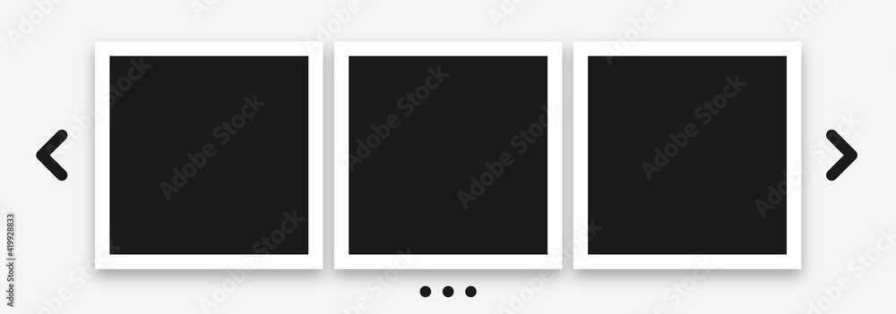 Carousel photo frame slider set. Isolated web slideshow pictures on ...