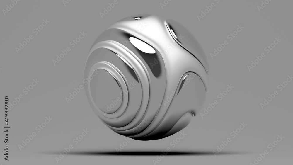 3d render of abstract art with surreal 3d organic alien ball or liquid ...
