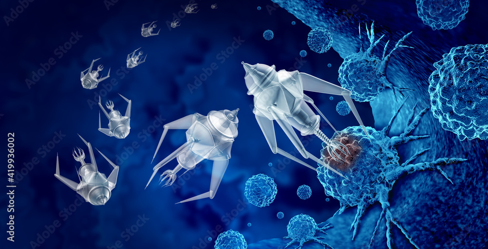 Nanotechnology medical treatment and future medicine concept as a group ...