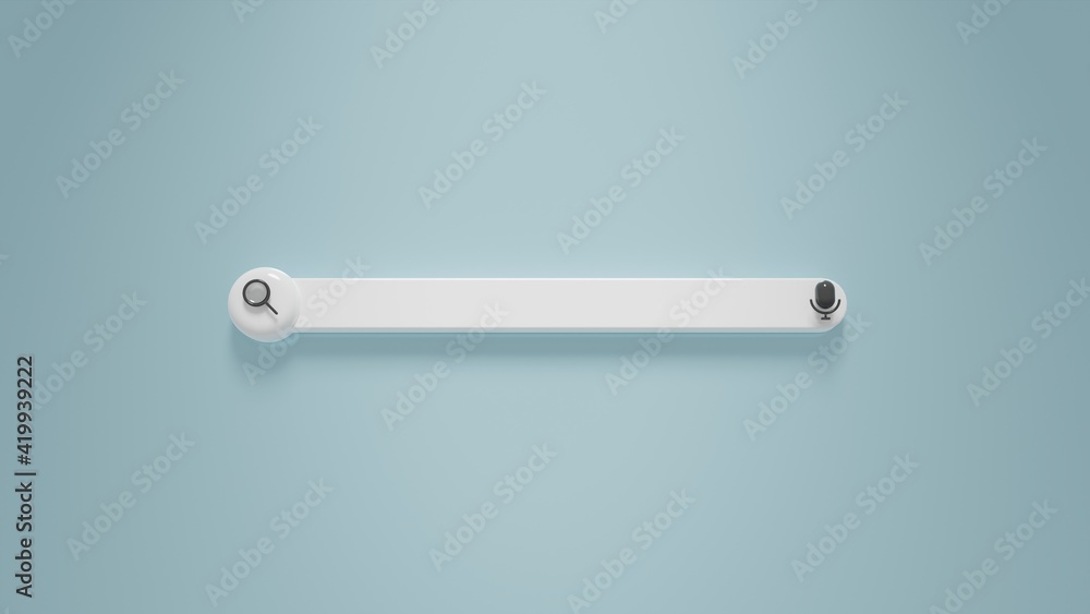 Minimal blank search bar on light blue background. web search bar with ...