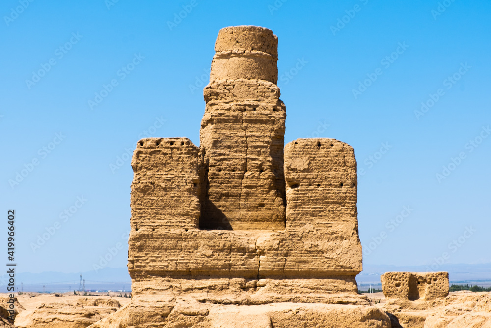 Stupa building used in ancient times for storing monk relics in ancient ...