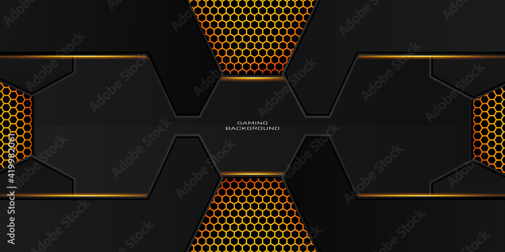 dark gold gaming background with hexagon pattern Stock Vector | Adobe Stock