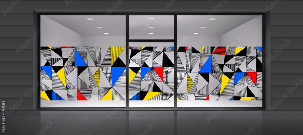 Abstract design for glass and wall graphics. Glass graphics design for ...