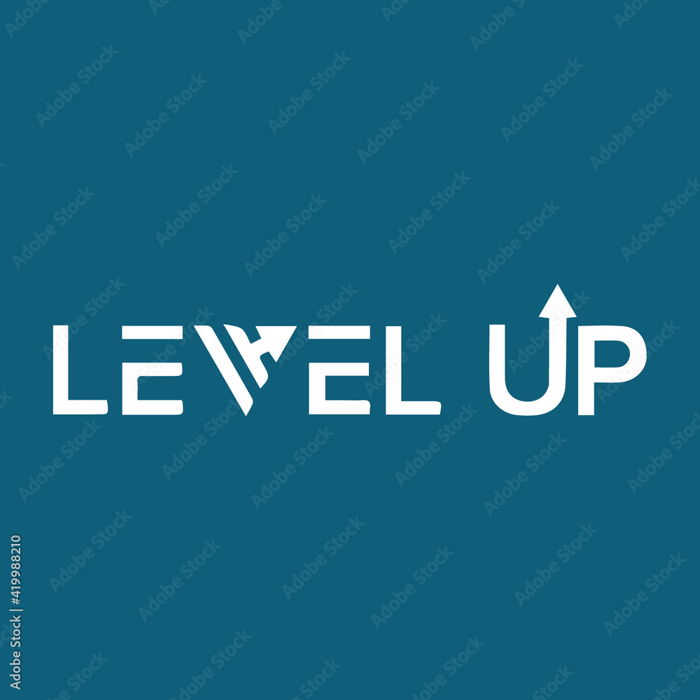 Level up logo design Stock Vector | Adobe Stock